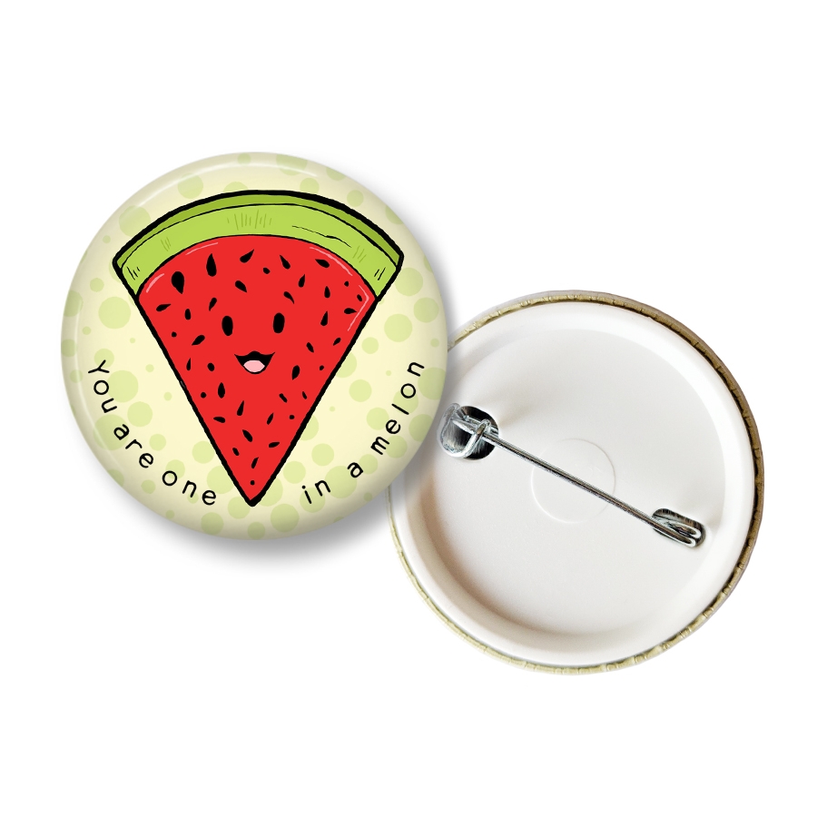 Grappige fruit button met meloen - klein - € 2,-